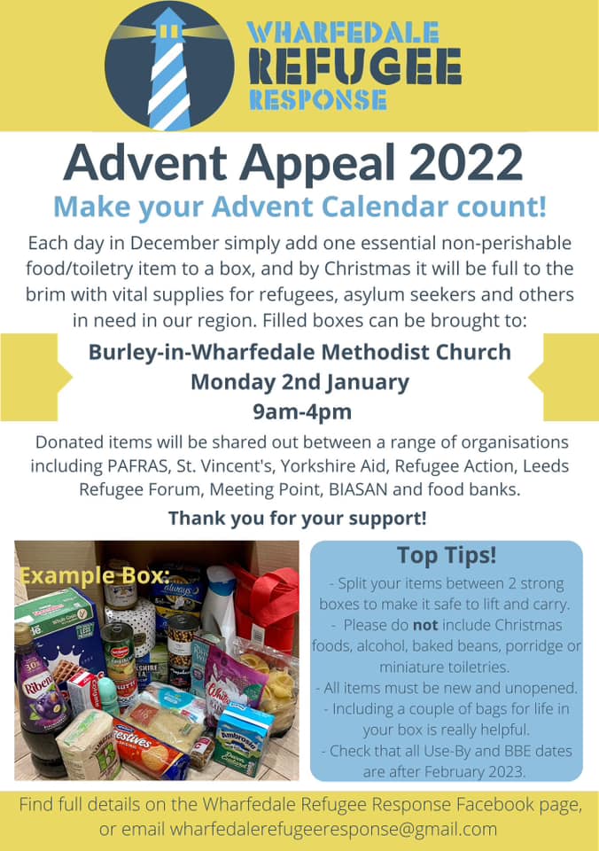 Menston Methodist Church | Wharfedale Refugee Response